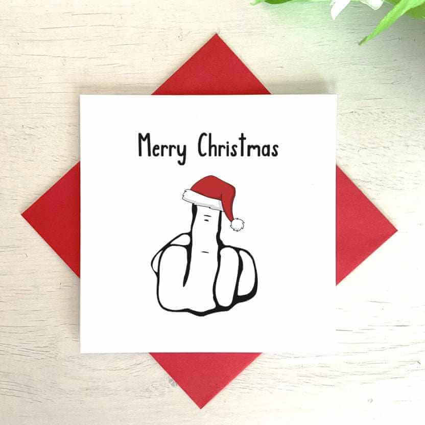 Middle Finger Rude Christmas Card | The Gifted Panda